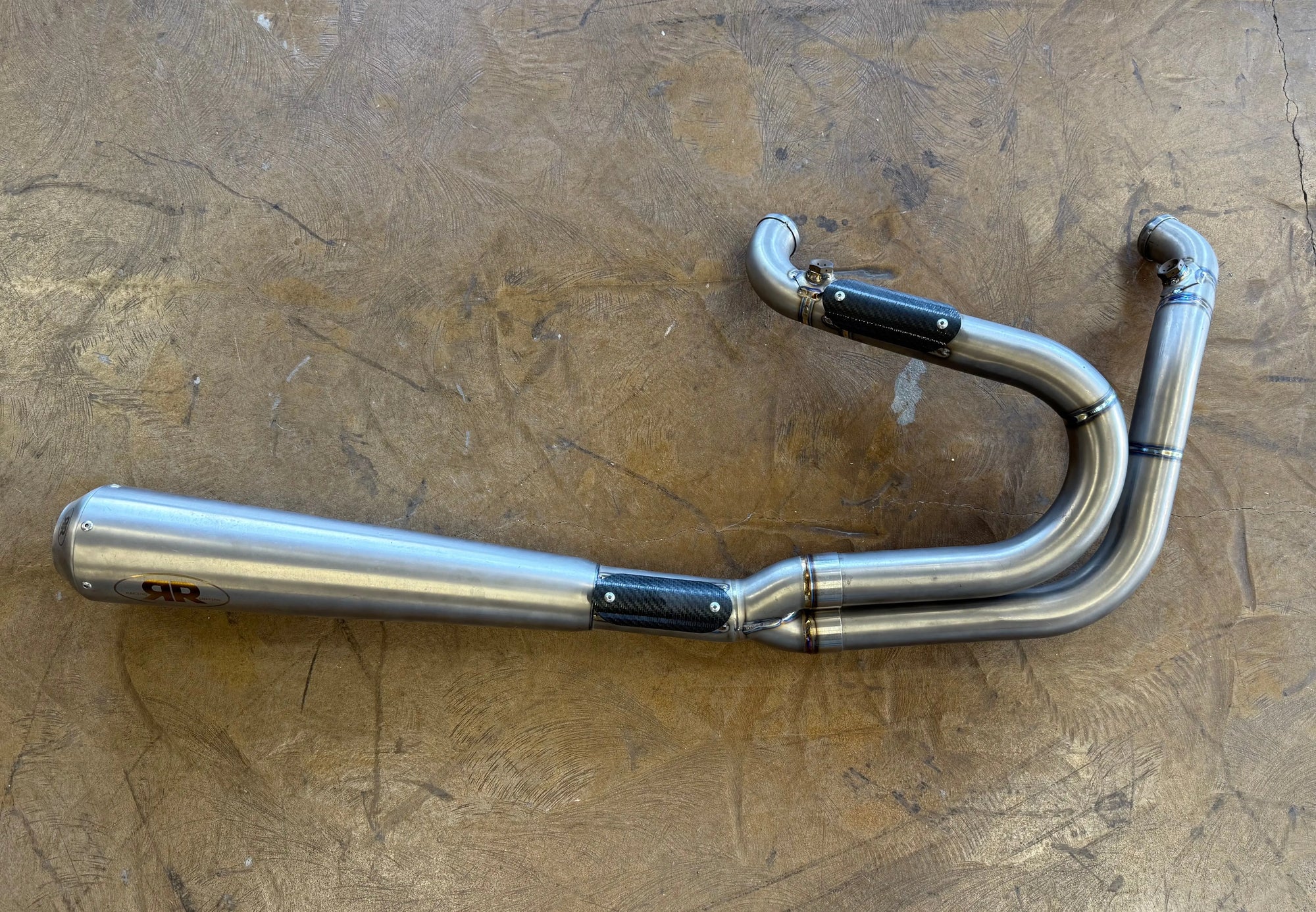 RED THUNDER TITANIUM FXR EXHAUST SYSTEM WITH CARBON FIBER HEAT SHIELDS ...