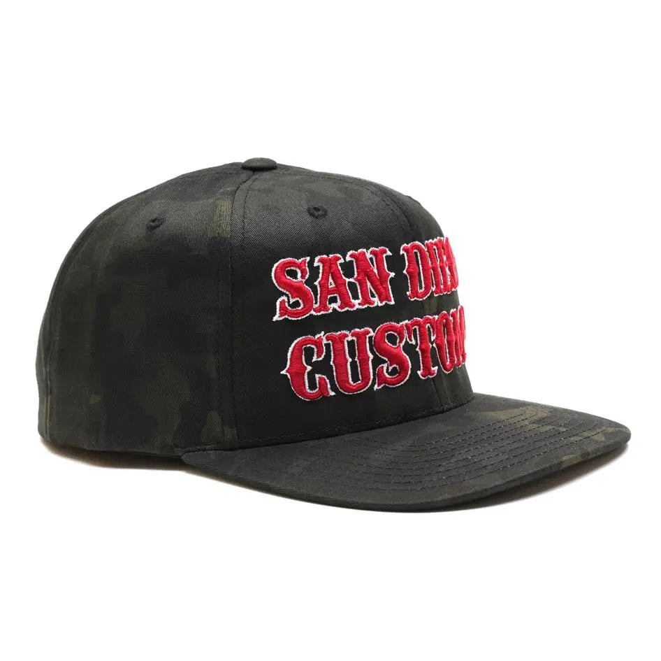 SDC BLACKOUT Snap Back Hat - MULTICAM BLACK - San Diego Customs
